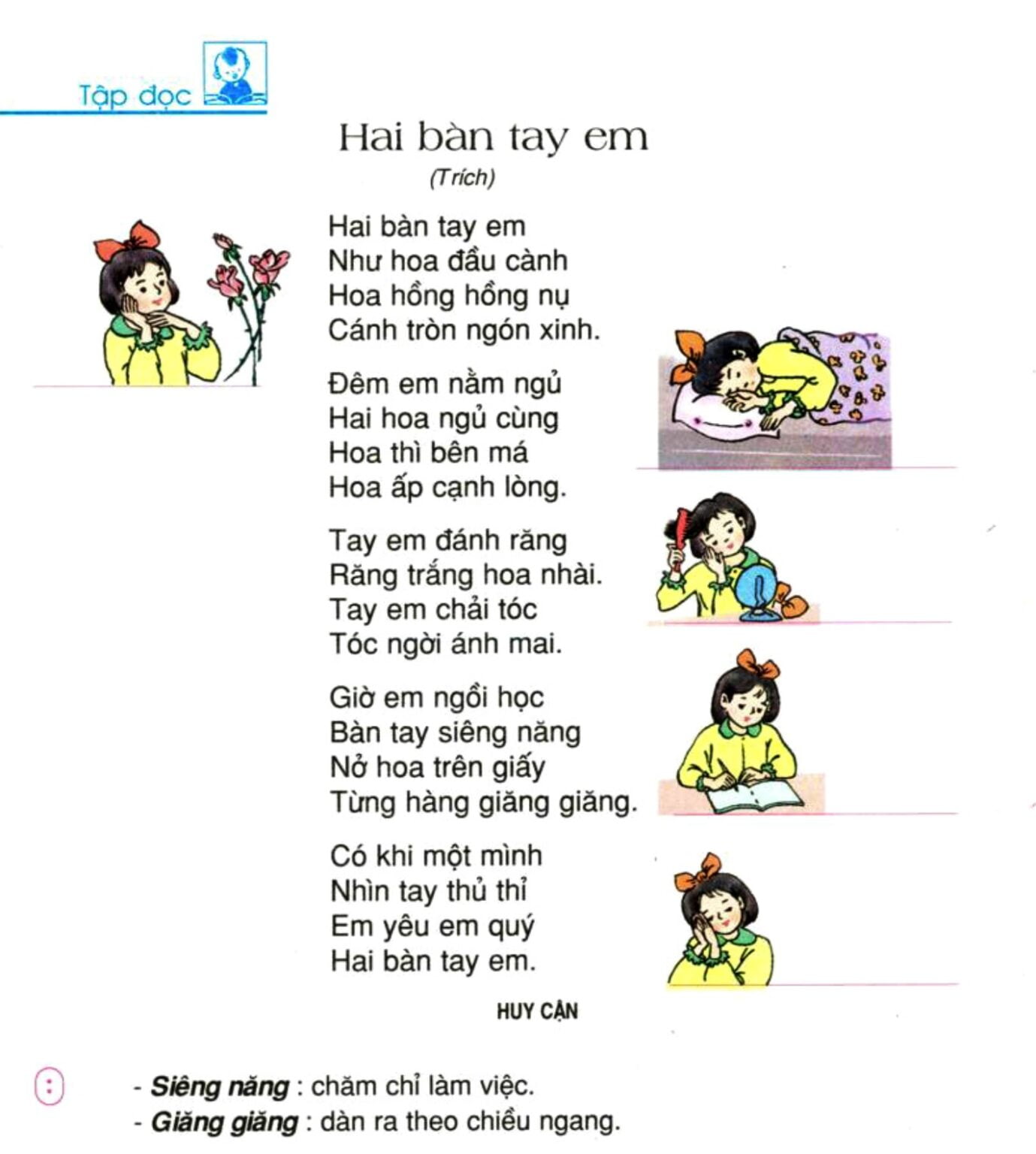 Bài thơ Hai bàn tay em (Huy Cận) (1964) | GợiÝ.vn